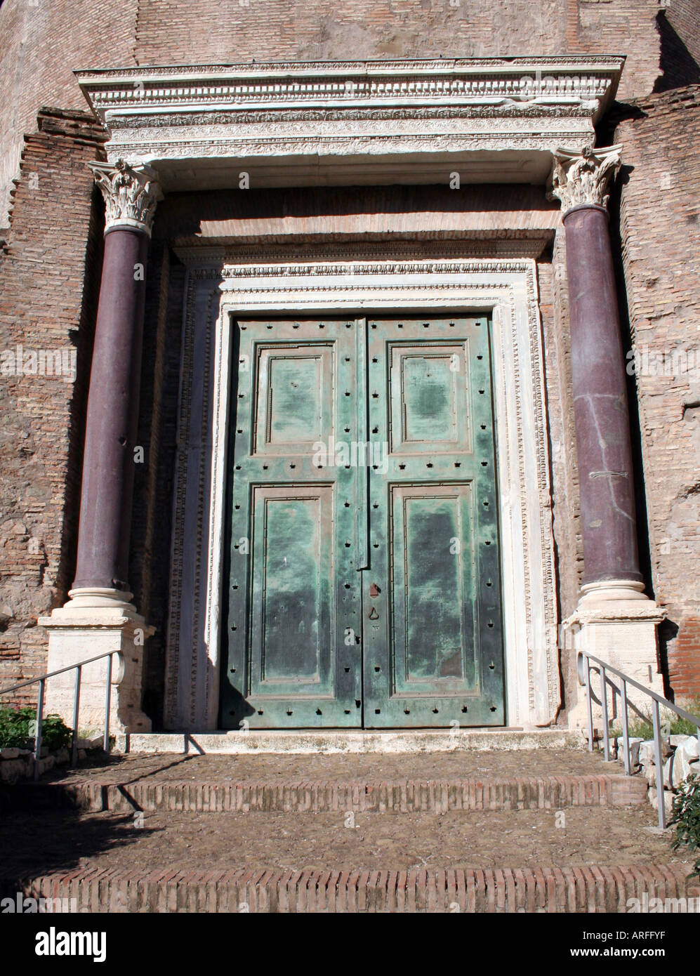 Entrance of the Temple of Romulus - Roman Forum, Rome, Italy Stock ...