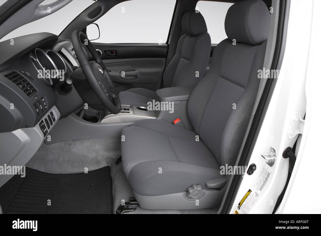 2007 Toyota Tacoma PreRunner V6 in White - Front seats Stock Photo - Alamy