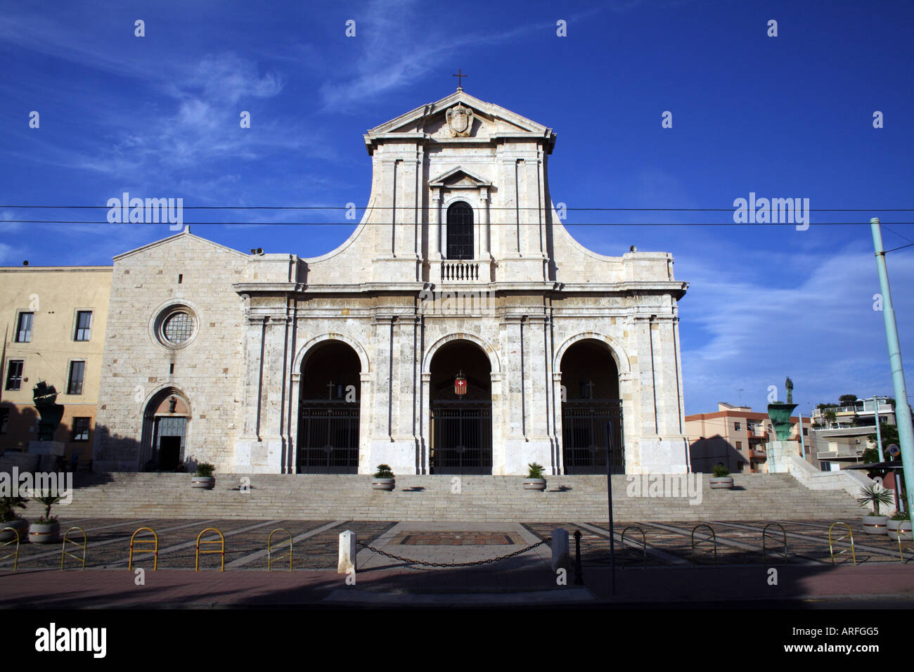 Facade of the Sanctuary of Our Lady of Bonaria - Cagliari, Sardinia ...