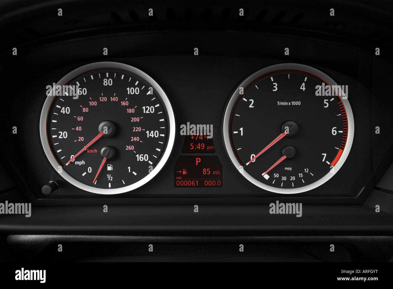 2007 BMW 5-series 550i in Silver - Speedometer/tachometer Stock Photo ...