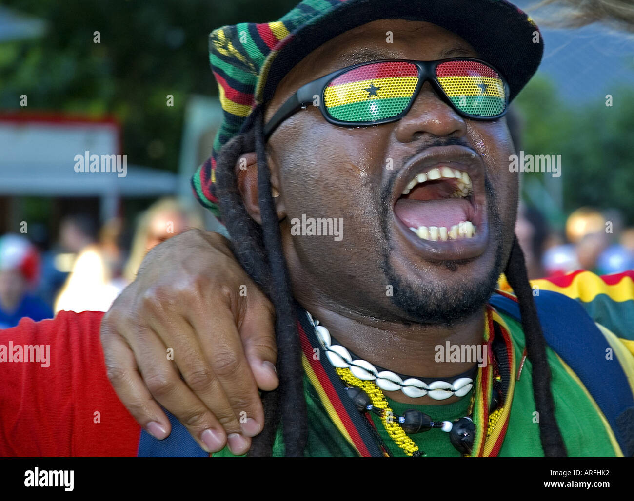Ghana-fans at soccer world championship 2006 Stock Photo - Alamy
