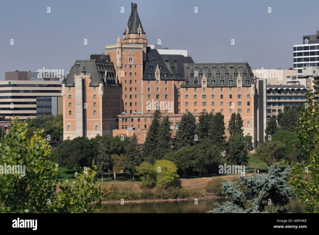 Delta Bessborough Hotel from across the river Stock Photo - Alamy