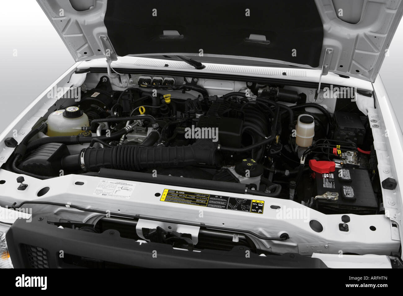 2007 Ford Ranger XL in White - Engine Stock Photo - Alamy