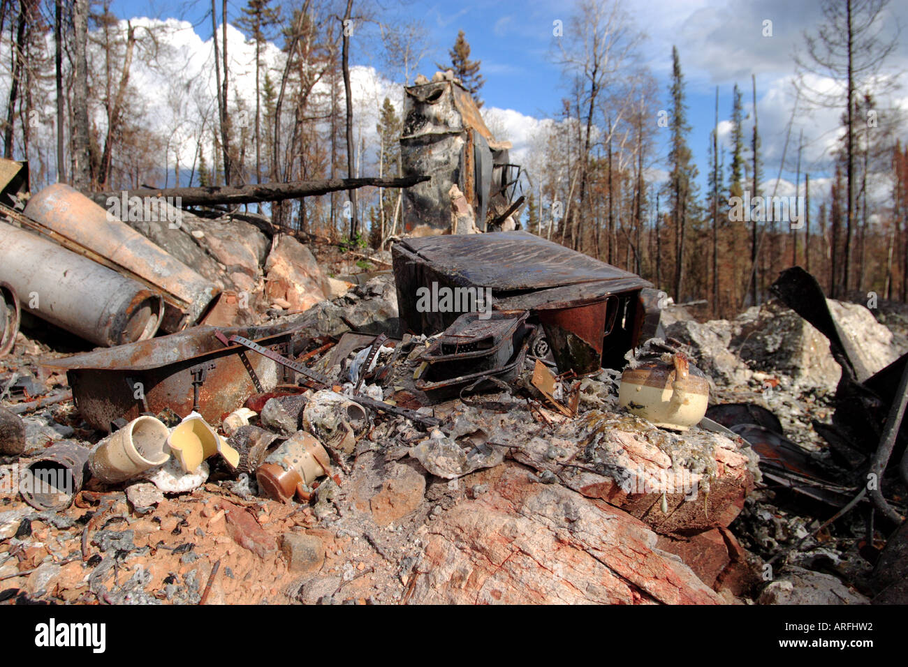 Forest fire damage Stock Photo - Alamy