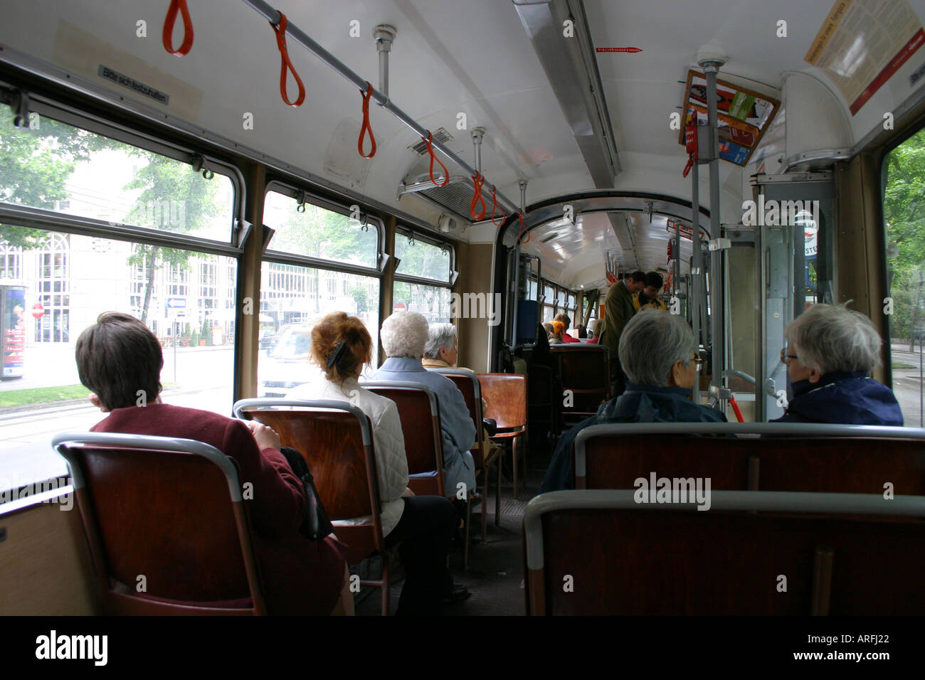 Interior of a tram in Vienna, Austria Stock Photo - Alamy