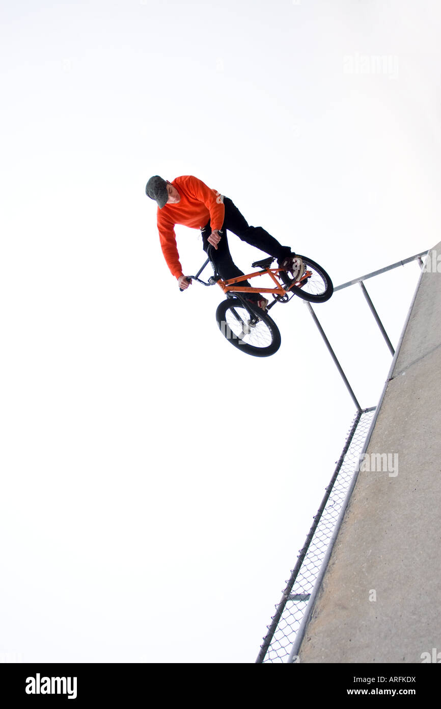 Bike jump off ramp at Skate Park Stock Photo - Alamy