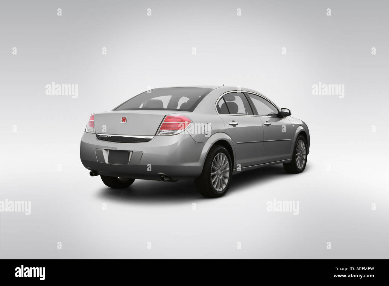 2007 Saturn Aura XR in Silver - Rear angle view Stock Photo - Alamy