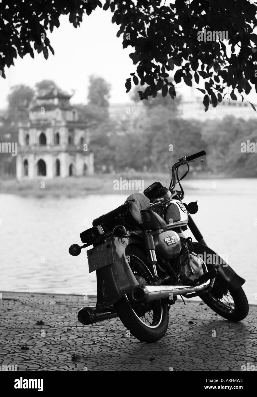 Hanoi honda motorbike Black and White Stock Photos & Images - Alamy