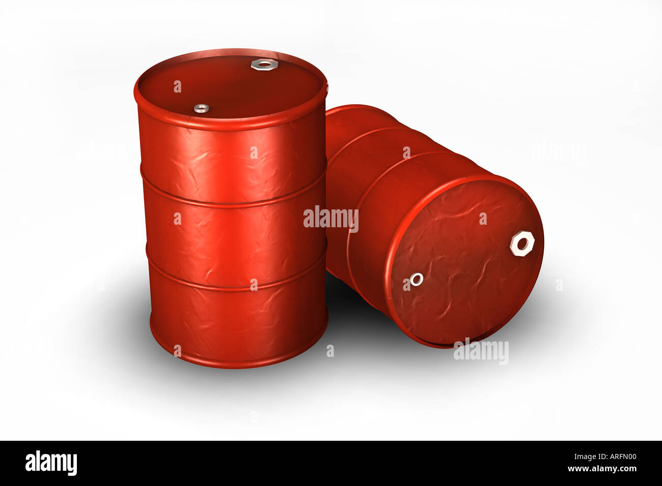 Red oil barrels Stock Photo - Alamy