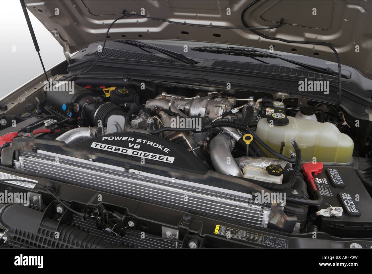 2008 Ford F-450 SD DRW Lariat in Gold - Engine Stock Photo - Alamy