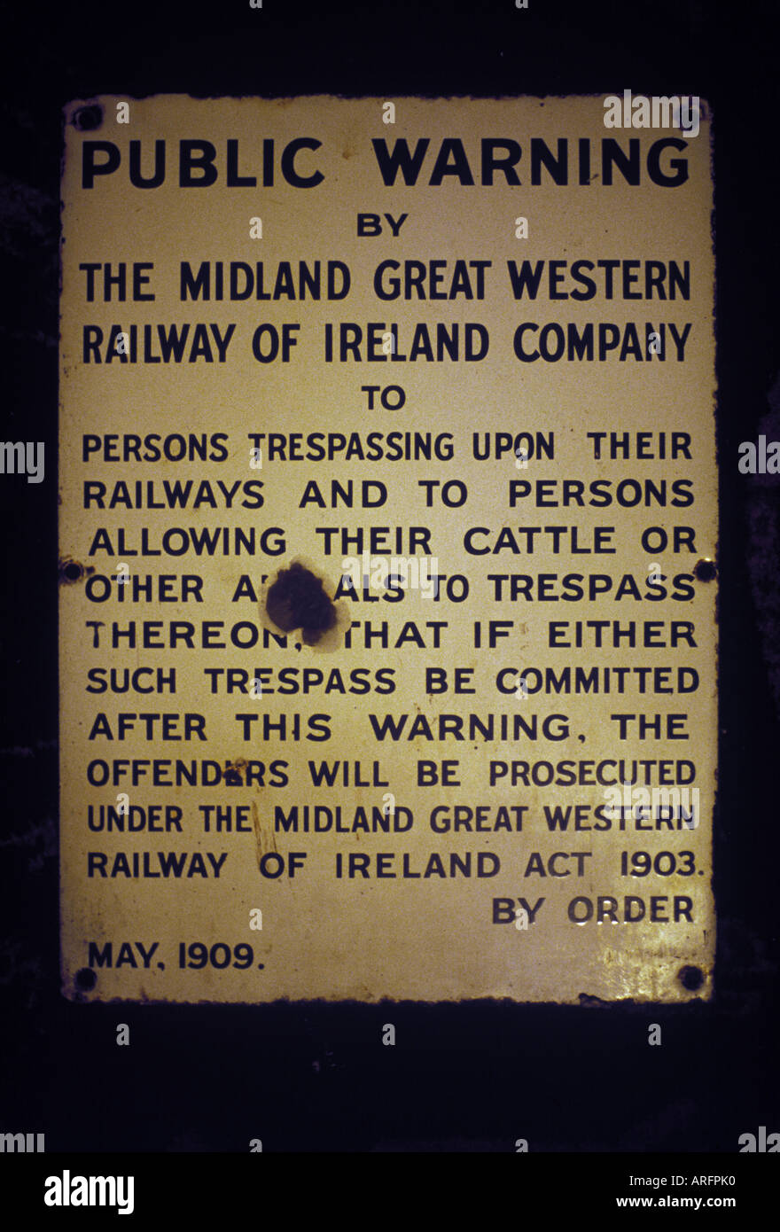 Old Irish railway sign Stock Photo - Alamy