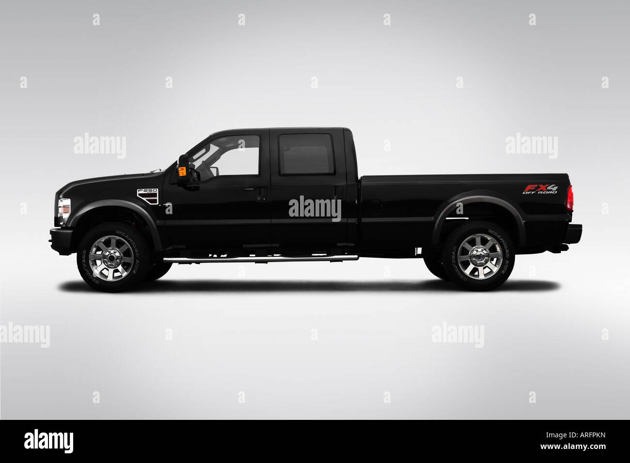 2008 Ford F-250 SD FX4 in Black - Drivers Side Profile Stock Photo - Alamy