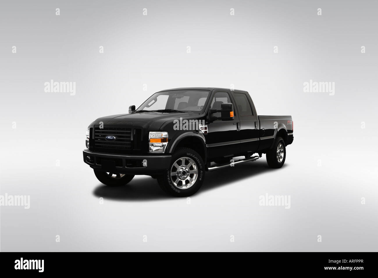 2008 Ford F-250 SD FX4 in Black - Front angle view Stock Photo - Alamy