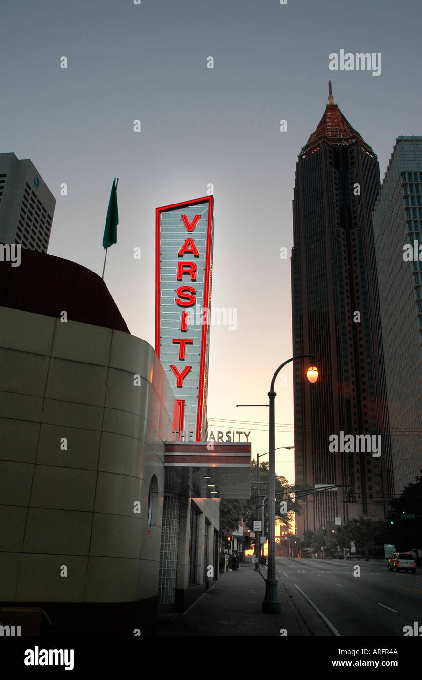Atlanta Varsity at Georgia Tech on I75 I85 with Nations Bank Building ...