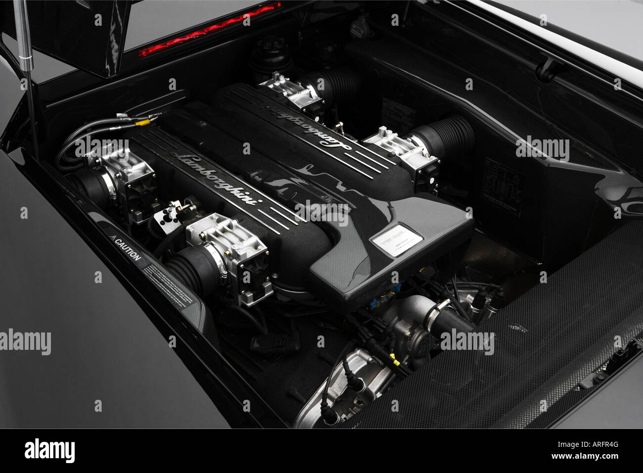 2007 Lamborghini Murcielago LP 640 in Black - Engine Stock Photo - Alamy