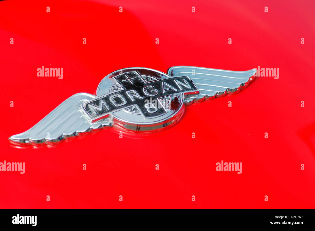 Car logos for real Morgan +4 and +8 and badges at car show for ...