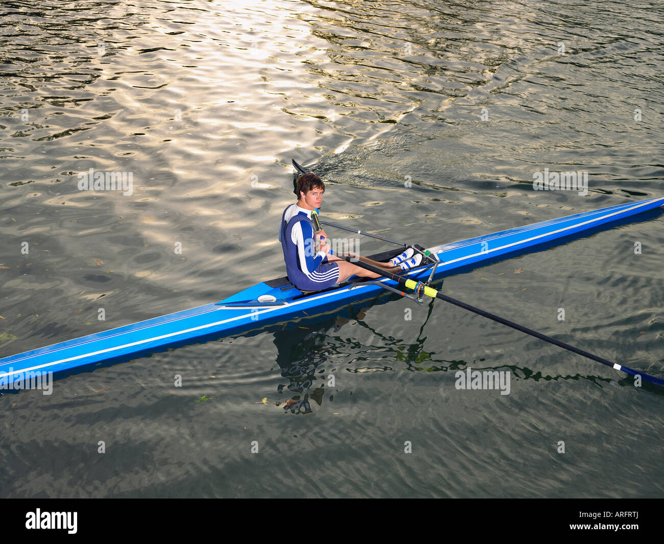 Skuller in training Stock Photo - Alamy