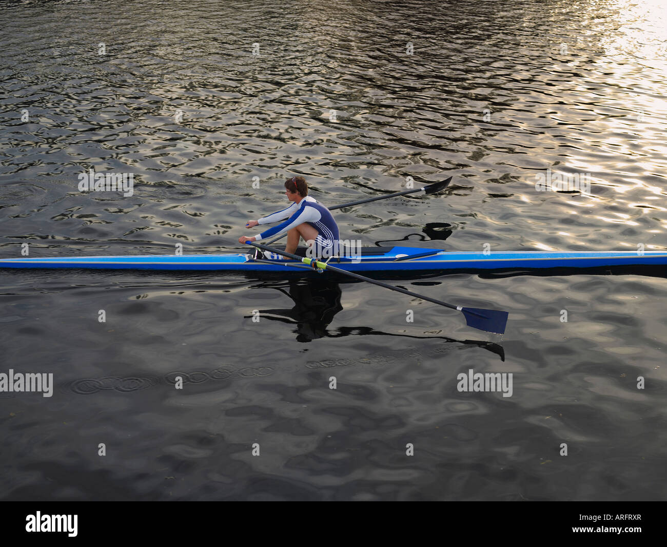 Skuller in training Stock Photo - Alamy