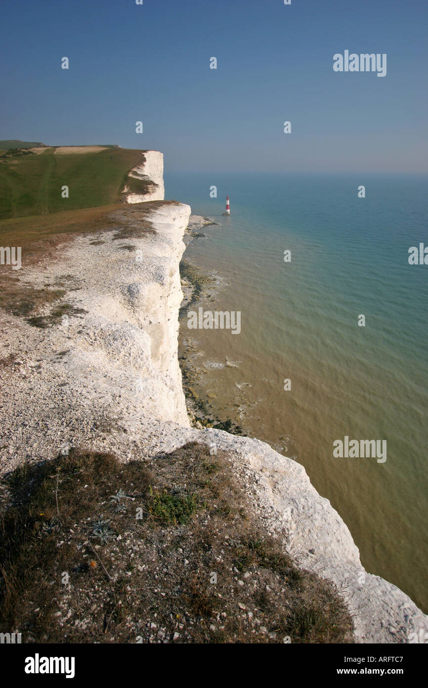 Beachy Head lighthouse from the cliffs Stock Photo - Alamy
