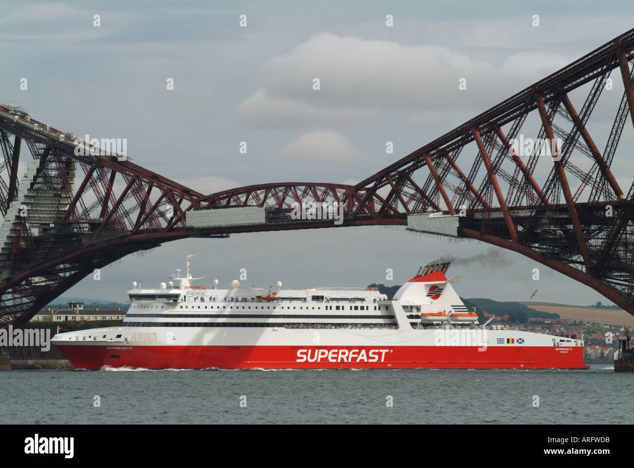 The Superfast Ferry X passing under the Forth Railway Bridge, South ...