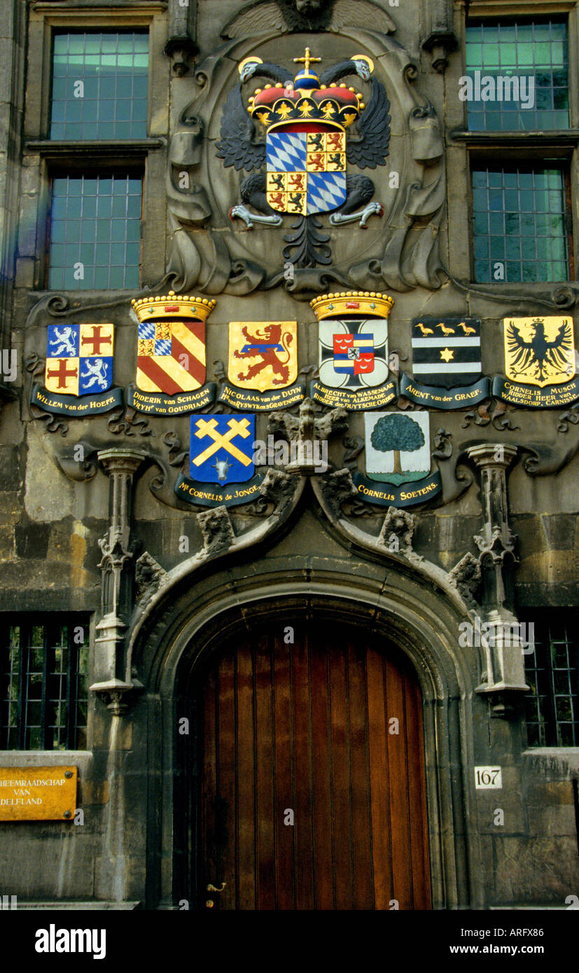 Delft town city hall Netherlands Holland dutch Stock Photo - Alamy