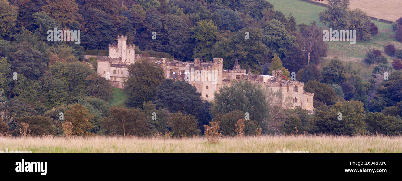 A Panorama of "Haddon Hall" which is a fortified medieval manor house ...