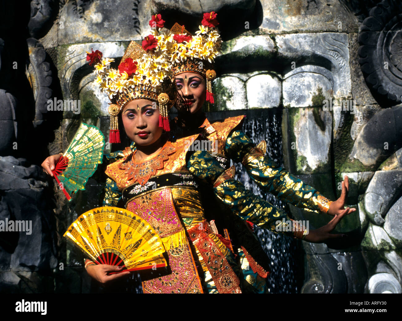 Traditional Balinese Legong dancers in Ubud, Bali, Indonesia Stock ...