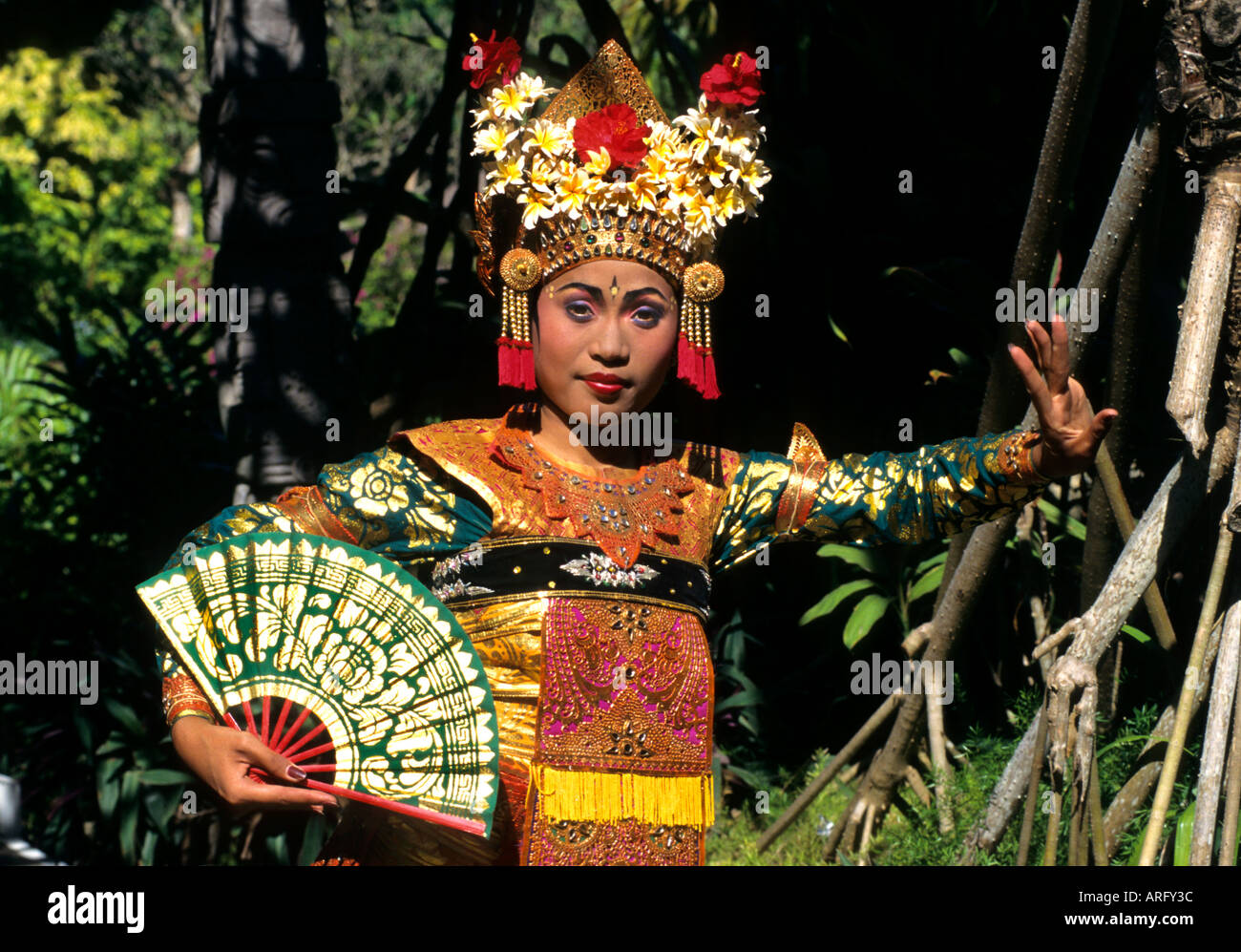 Traditional Balinese Legong dancers in Ubud, Bali, Indonesia Stock ...