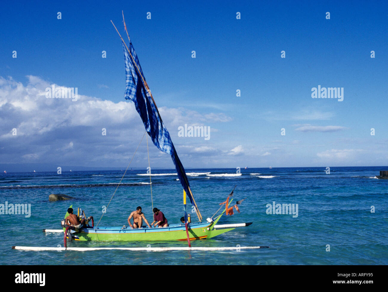 Bali Sea Beach Tourism Kuta Beach Boat Sailing Stock Photo - Alamy