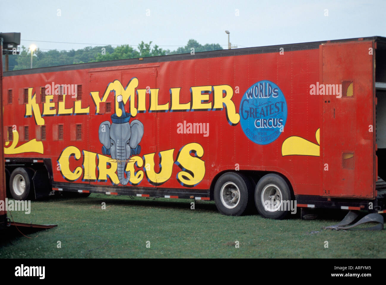 Kelly Miller Circus USA America American trailer Stock Photo - Alamy