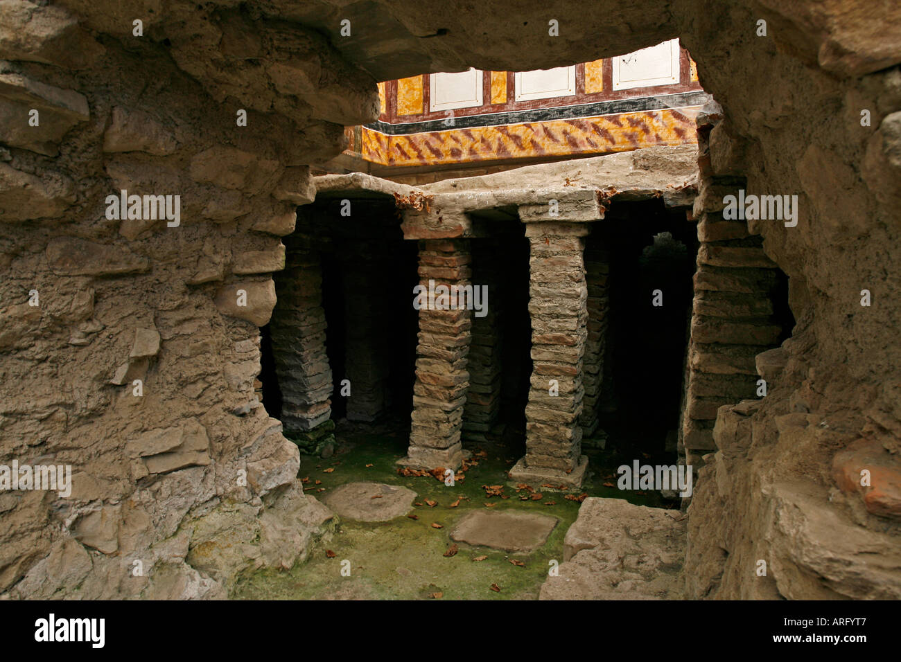 Hypocaust system at Binchester Roman Fort County Durham England UK ...