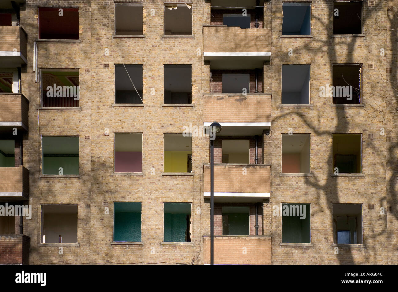 multi storey building in the middle of the demolition process windows ...