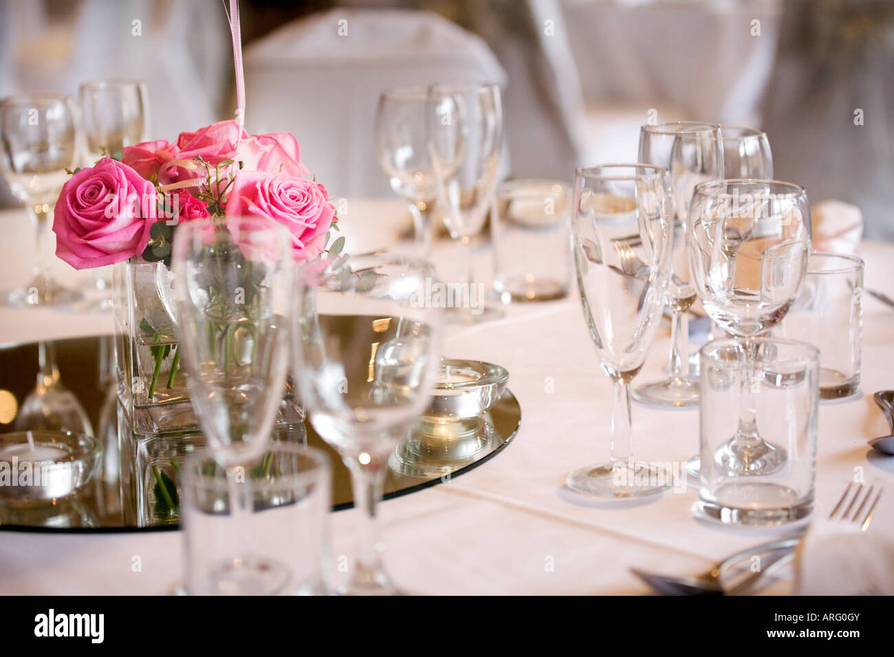 Wedding Breakfast table Stock Photo - Alamy