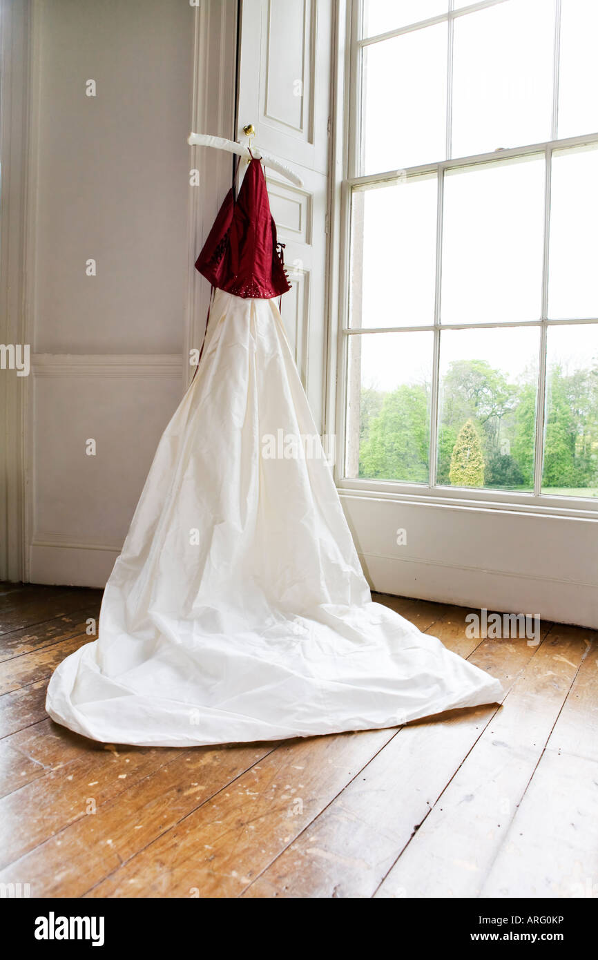 Wedding Dress in window Stock Photo - Alamy