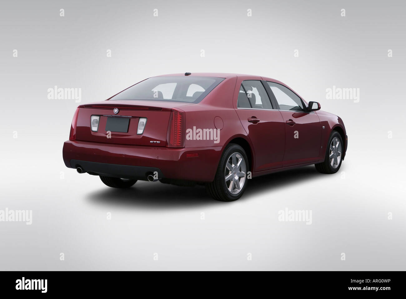 2007 Cadillac STS V6 in Red - Rear angle view Stock Photo - Alamy