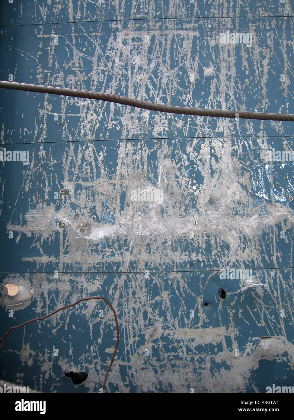 Scratched blue paint on metal Stock Photo - Alamy
