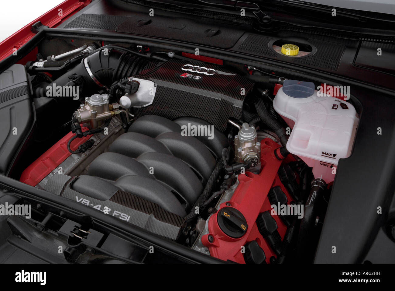 2007 Audi RS 4 in Red - Engine Stock Photo - Alamy