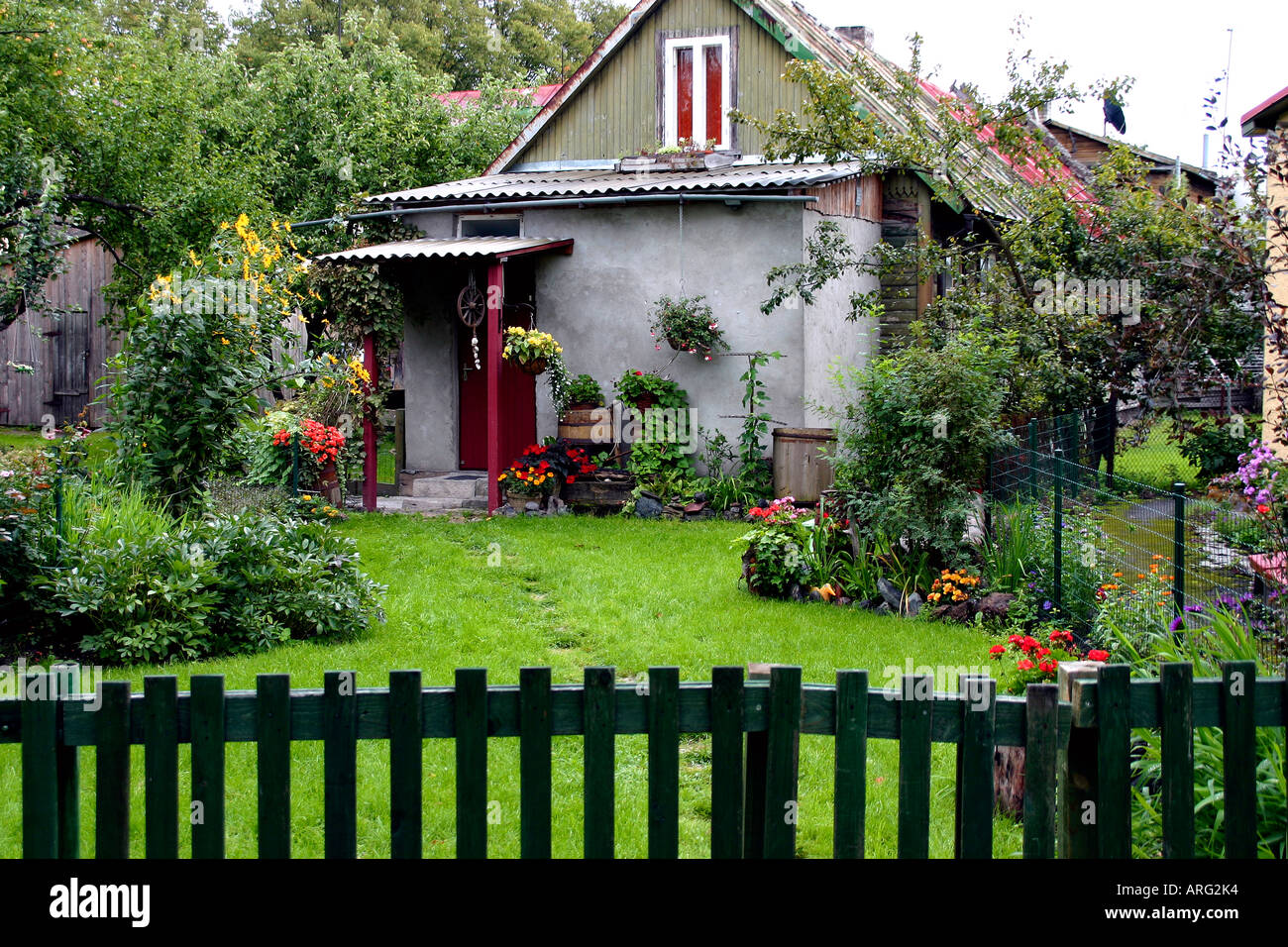 A garden in the seaside town of Parnu in Estonia Baltic States Stock ...