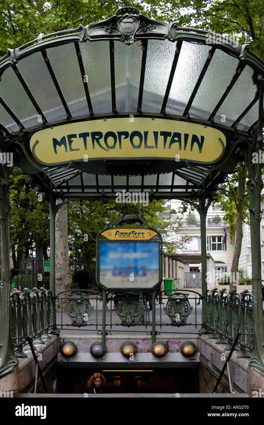 Subway metro stop Abbesses Station Montmartre district Paris France ...