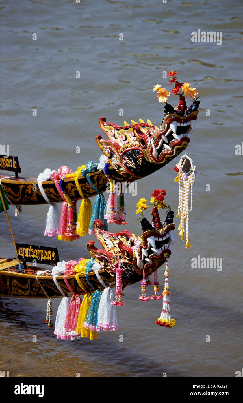 Dragon boats,Nan river,Nan,Thailand Stock Photo - Alamy