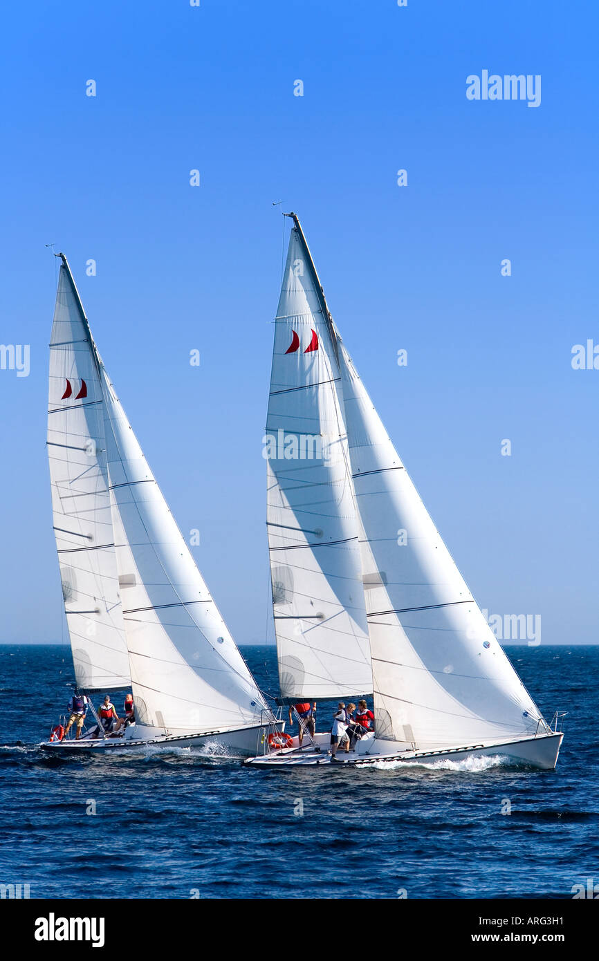 Two sailing boats Stock Photo - Alamy