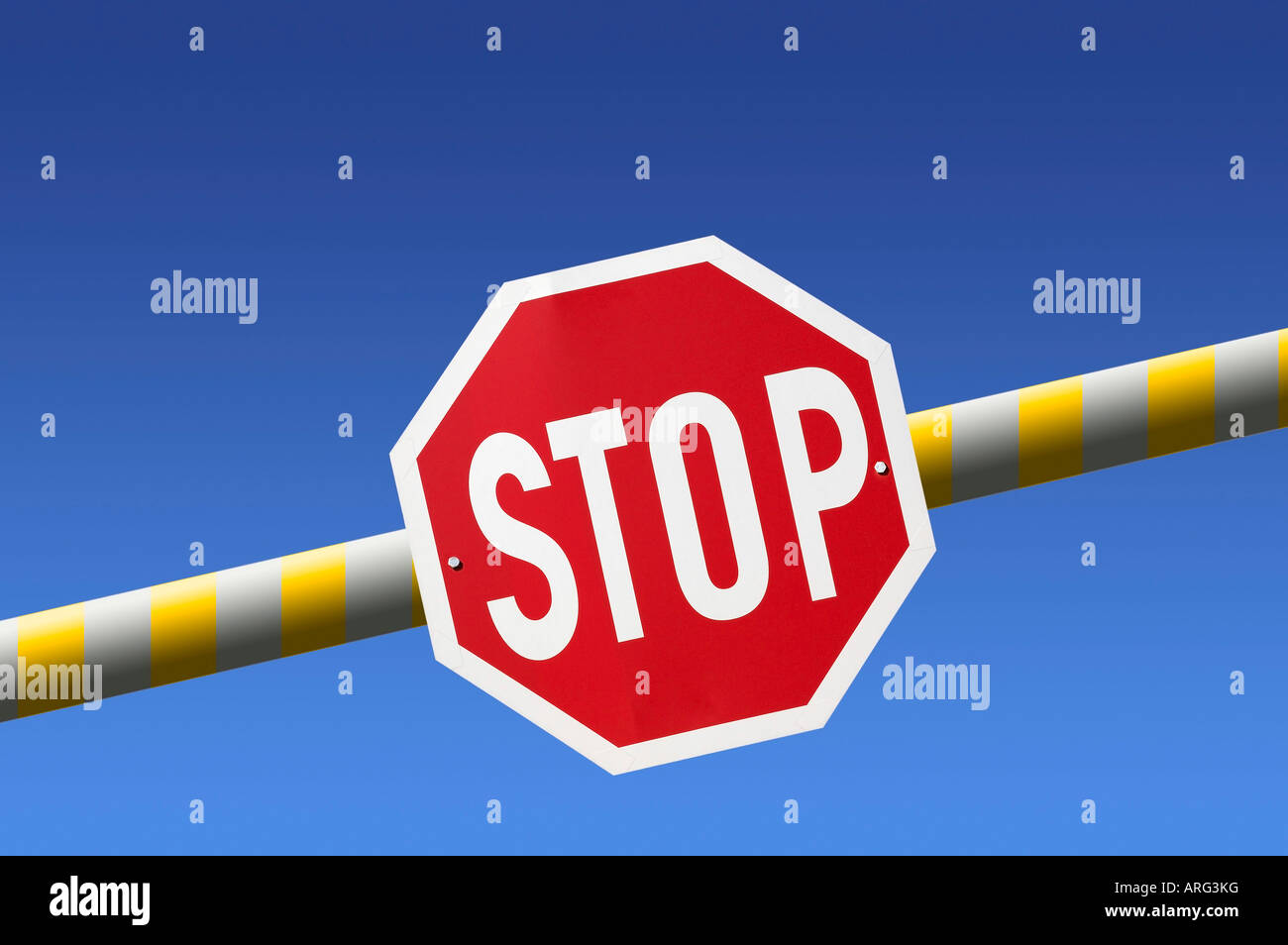 Stop sign and blue sky background Stock Photo - Alamy