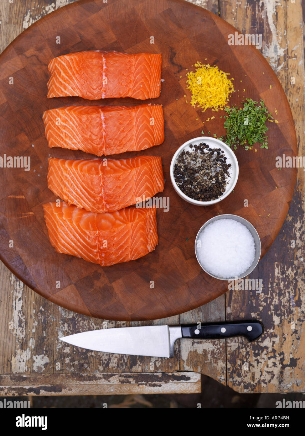 Raw Fish and Spices Stock Photo - Alamy