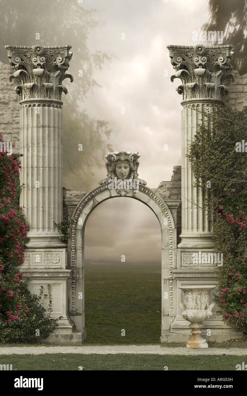 Archway With Columns Stock Photo - Alamy