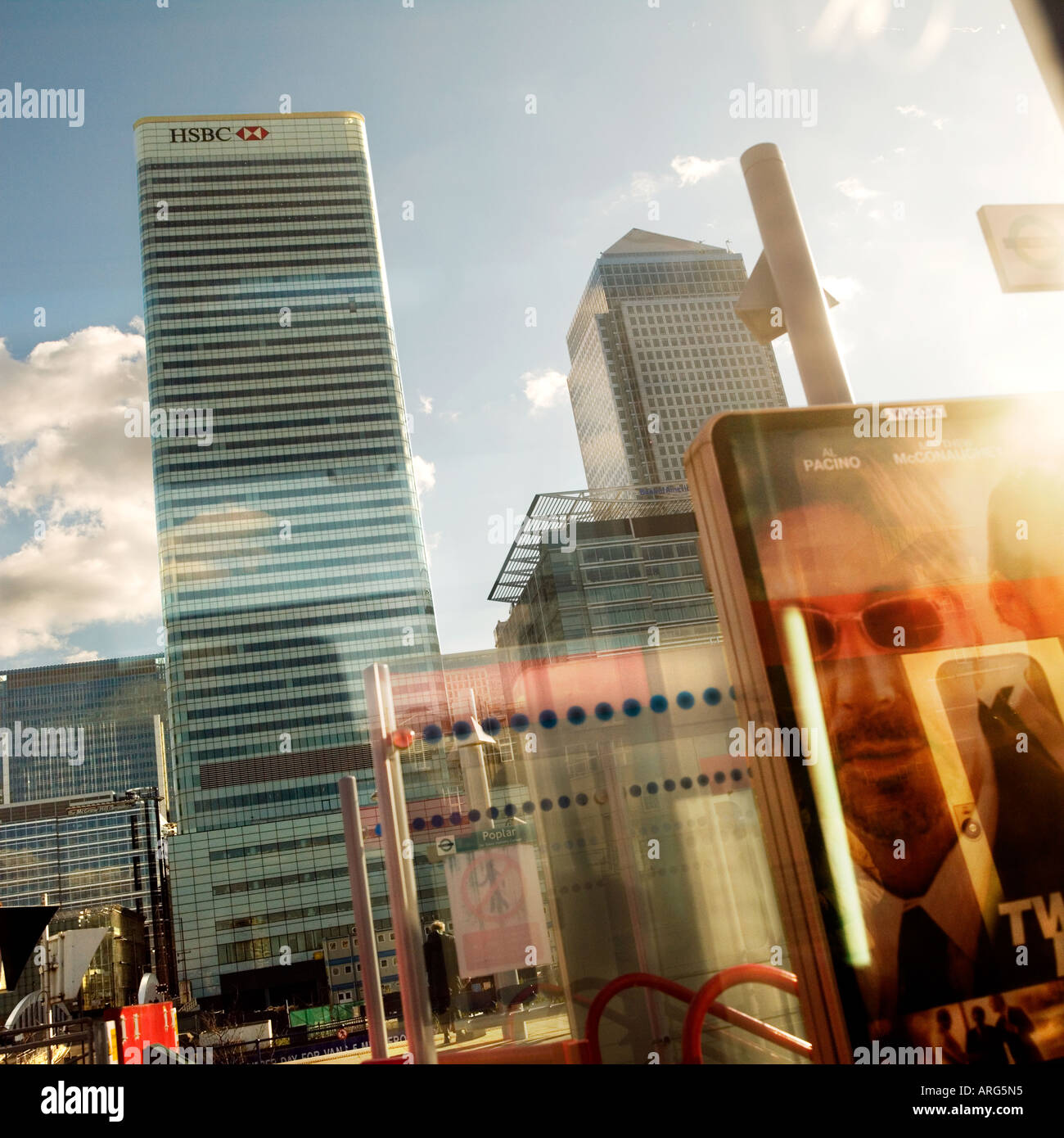 Canary Wharf from onboard Dockland Light Rail Stock Photo - Alamy