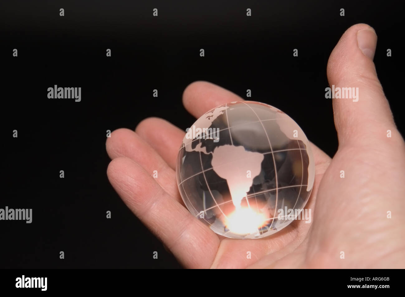 the world in a hand Stock Photo - Alamy
