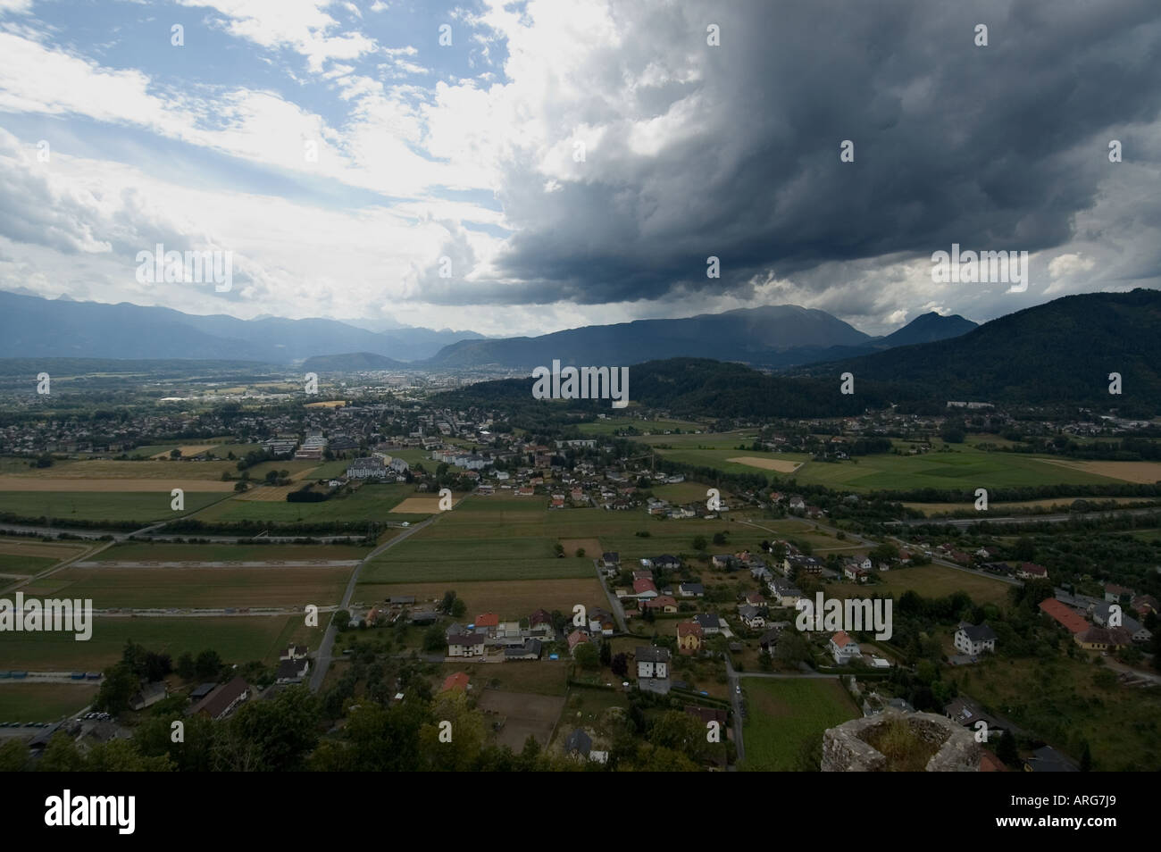 Panorama around of Villach Stock Photo - Alamy
