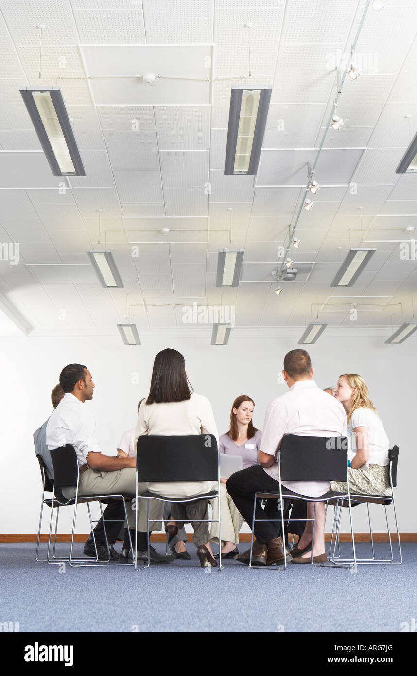 Business woman chair meeting back view hi-res stock photography and ...