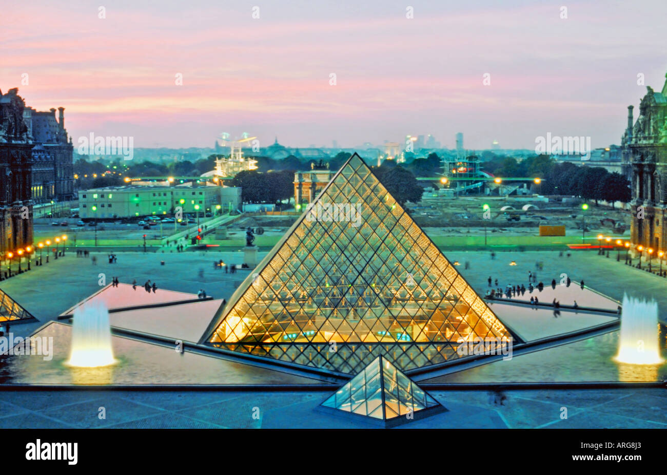 Louvre pyramid above hi-res stock photography and images - Alamy