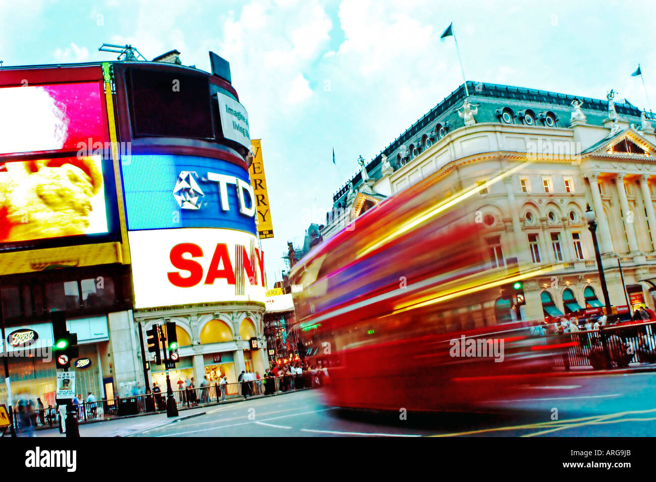 LONDON England UK "Piccadilly Circus" Street Scene in Evening with ...